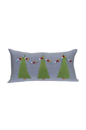 MELANGE COLLECTION Tree Farm Lumbar Pillow - Grey