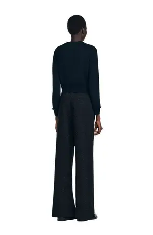 Sandro Ruffled Knitted Cardigan