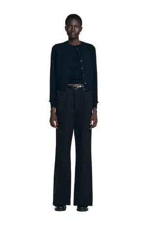 Sandro Ruffled Knitted Cardigan