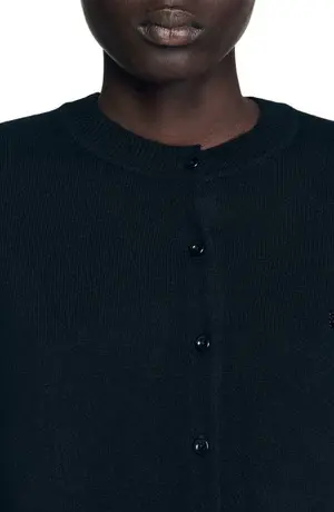 Sandro Ruffled Knitted Cardigan
