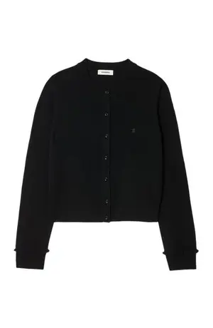 Sandro Ruffled Knitted Cardigan