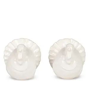 VIETRI Pietra Tacchino Figural Salt And Pepper Shakers - White