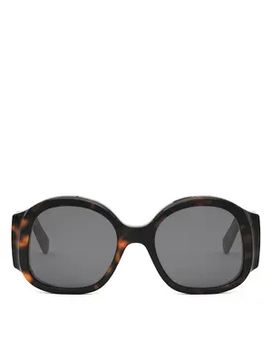 Celine Maxi Triomphe Round Sunglasses, 54mm - Havana/smoke
