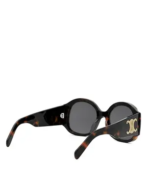 Celine Maxi Triomphe Round Sunglasses, 54mm - Havana/smoke