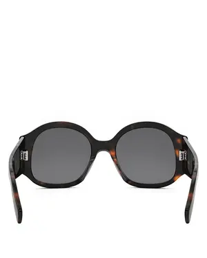 Celine Maxi Triomphe Round Sunglasses, 54mm - Havana/smoke