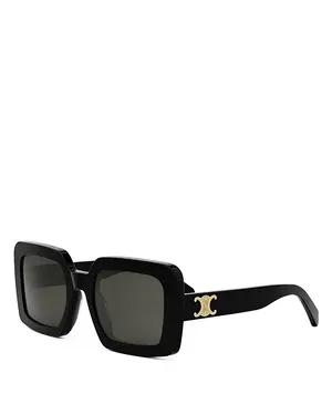 Celine Triomphe Square Sunglasses - Black/smoke