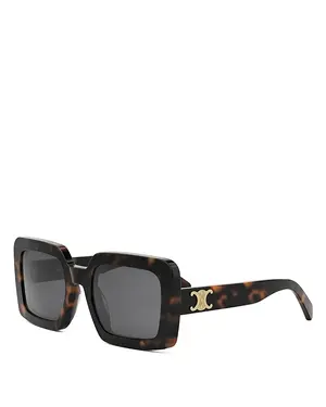 Celine Triomphe Square Sunglasses - Havana/smoke