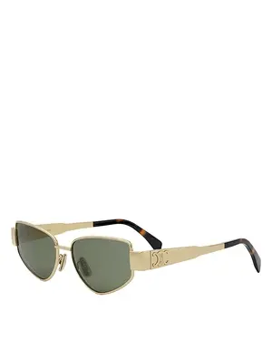 Celine Triomphe Cat Eye Sunglasses - Gold/green