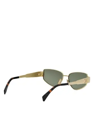 Celine Triomphe Cat Eye Sunglasses - Gold/green