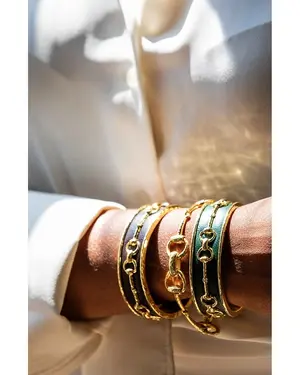 CAPUCINE DE WULF Equestrian Snaffle Bit Link Bracelet - Gold