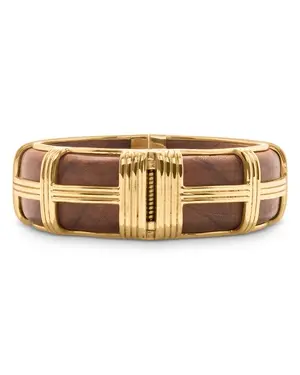 CAPUCINE DE WULF Gaia Teak Bangle Bracelet