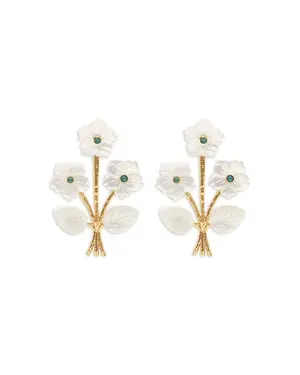 CAPUCINE DE WULF Mother Of Pearl Bouquet Convertible Earrings - White