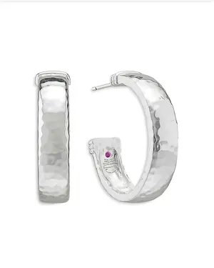 CAPUCINE DE WULF Cleopatra Medium Hoop Earrings - Silver