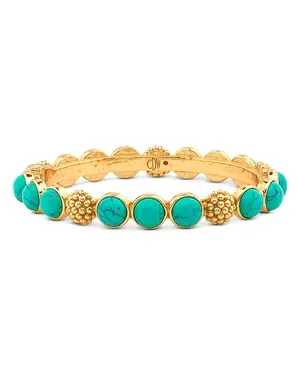 CAPUCINE DE WULF Blue Mother Of Pearl Hinged Bangle Bracelet - Turquoise