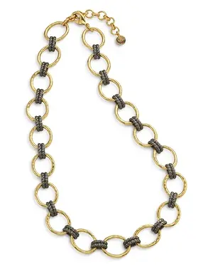 CAPUCINE DE WULF Cleopatra Grand Link Collar Necklace - Gold/black