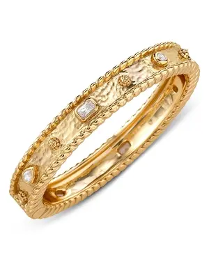 CAPUCINE DE WULF Berry Cubic Zirconia Hinged Bangle Bracelet - Gold