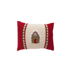 MELANGE COLLECTION Gingerbread House Mini Pillow - Red