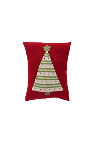 MELANGE COLLECTION Striped Tree Mini Pillow - Red