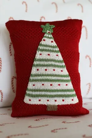 MELANGE COLLECTION Striped Tree Mini Pillow