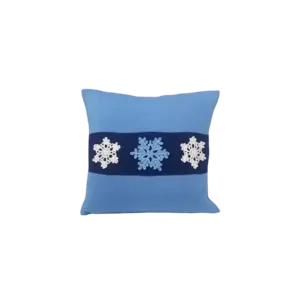 MELANGE COLLECTION 12" Snowflake Pillow - Blue