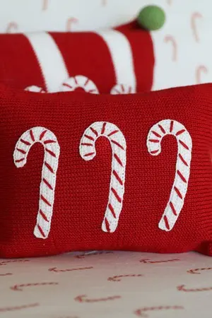 MELANGE COLLECTION Candy Cane Mini Pillow,