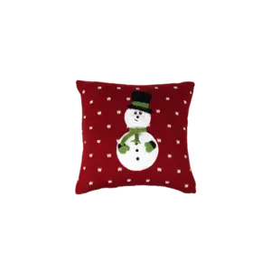 MELANGE COLLECTION 10" Snowman Pillow - Red