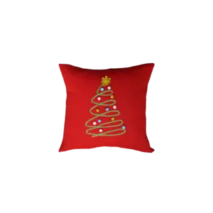 MELANGE COLLECTION 12" Spiral Holiday Tree Pillow - Red