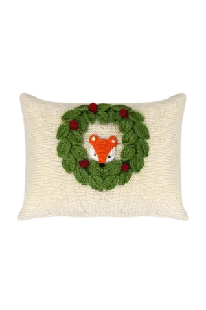 MELANGE COLLECTION Peekaboo Fox Mini Pillow - Ivory