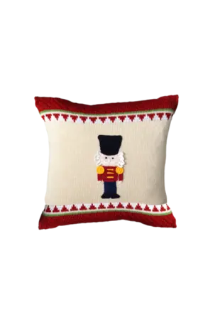 MELANGE COLLECTION 12" Nutcracker Pillow - Ivory