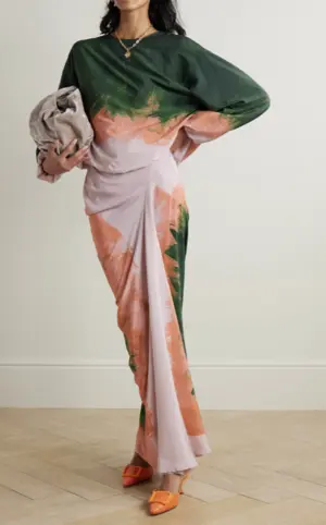 DRIES VAN NOTEN バルーンスカート シルク100% （F601） DRIES VAN NOTEN Printed wrap silk skirt | NET-A-PORTER