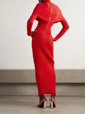 Balmain Wrap-effect Layered Plissé-chiffon Maxi Dress