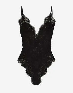 Dolce & Gabbana Chantilly Lace And Tulle Bodysuit - Black