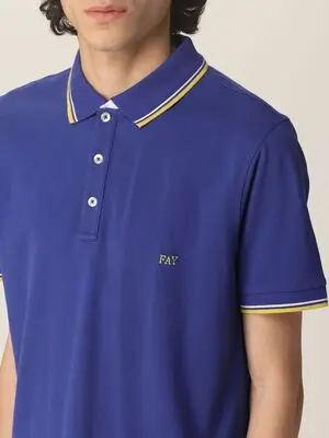 FAY Polo Shirt With Embroide Logo - Blue