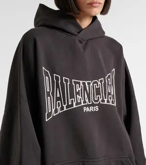 Balenciaga Logo Cotton Jersey Hoodie