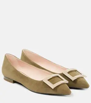 ROGER VIVIER Gommettine Ballerina Flats - Green