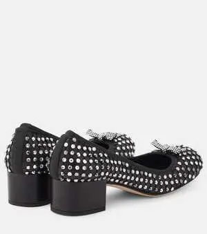 Rene Caovilla Crystal-embellished Leather Pumps