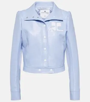 COURREGES Reedition Cropped Vinyl Jacket