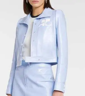 COURREGES Reedition Cropped Vinyl Jacket