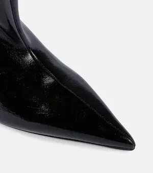 TOTEME Patent Leather Knee-high Pointed Toe Boots