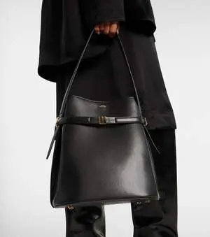 TOTEME Leather Bucket Bag - Black
