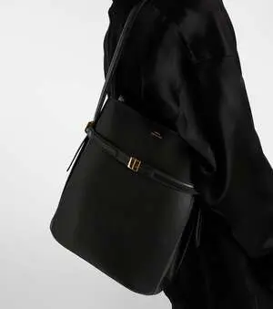 TOTEME Leather Bucket Bag - Black