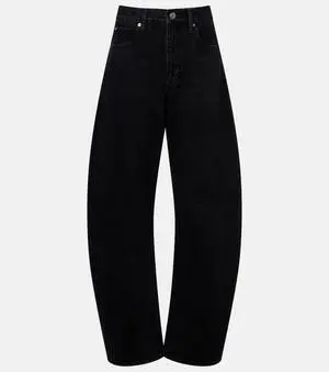 FRAME The Bubble Barrel-leg Jeans - Black