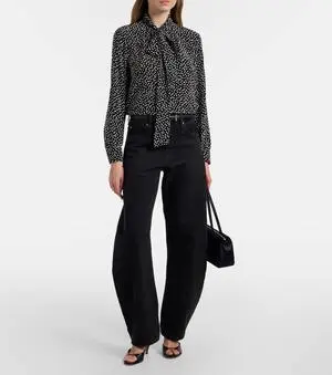 FRAME The Bubble Barrel-leg Jeans - Black