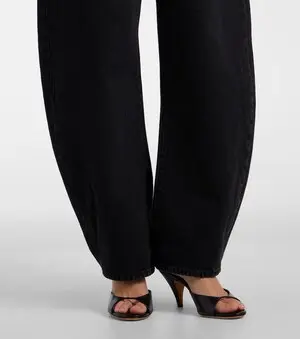 FRAME The Bubble Barrel-leg Jeans - Black