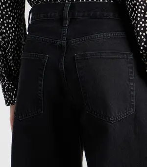 FRAME The Bubble Barrel-leg Jeans - Black