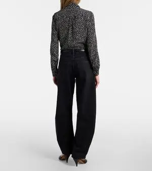FRAME The Bubble Barrel-leg Jeans - Black