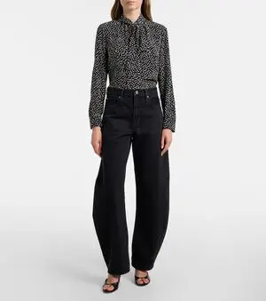 FRAME The Bubble Barrel-leg Jeans - Black
