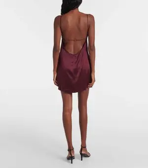 Nensi Dojaka X Calvin Klein Silk Satin Minidress - Burgundy | Editorialist