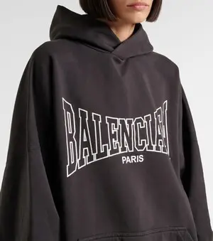 Balenciaga Logo Cotton Jersey Hoodie
