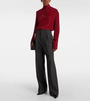 Victoria Beckham Scarf-detail Silk Blouse - Red